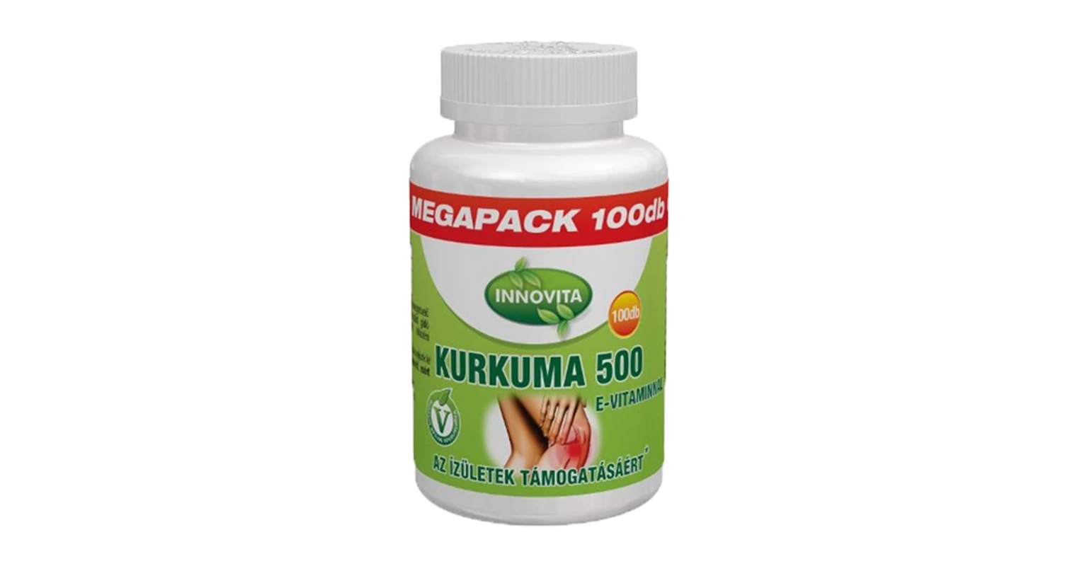InnoVita Kurkuma 500mg E-vizaminnal tabletta 100x - Bioco
