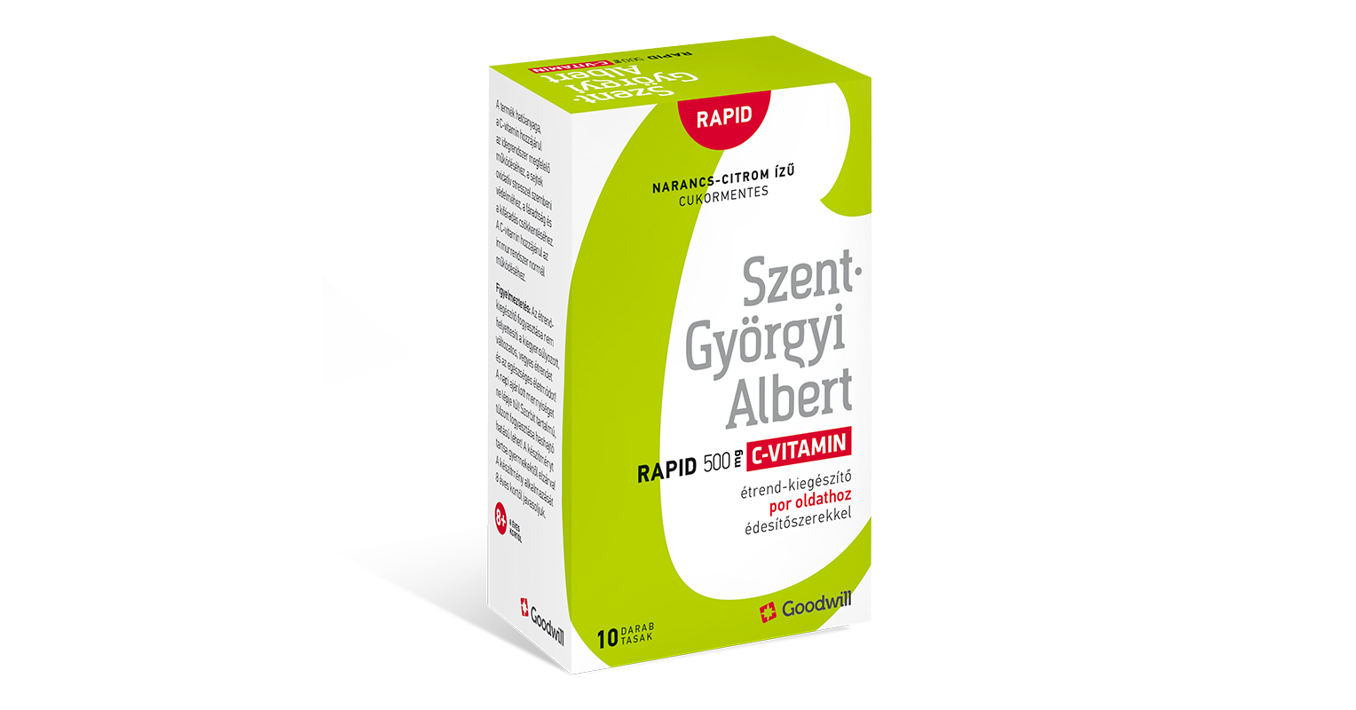 Szent-Györgyi Albert Rapid 500 mg C-vitamin por oldathoz 10x - Goodwill ...