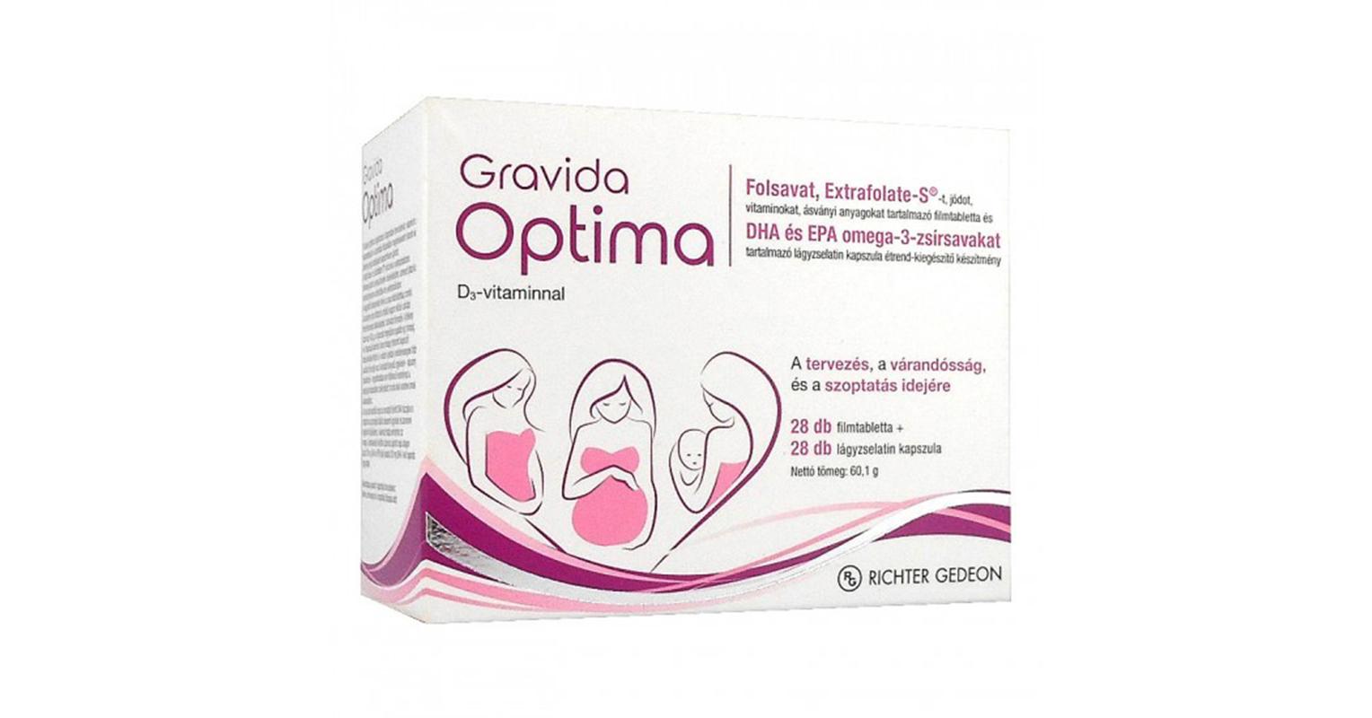 GRAVIDA Optima filmtabletta + lágyzselatin kapszula(28db + 28db ...
