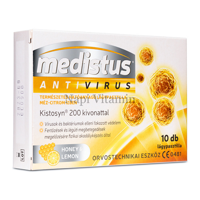 Medistus Antivirus lágypasztilla méz-citrom ízben 10x - Vitaplus - Napi ...